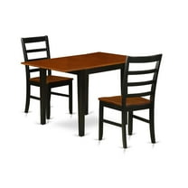 East West Furniture Norden 3-piece Traditional Wood Dining Room Set in ...