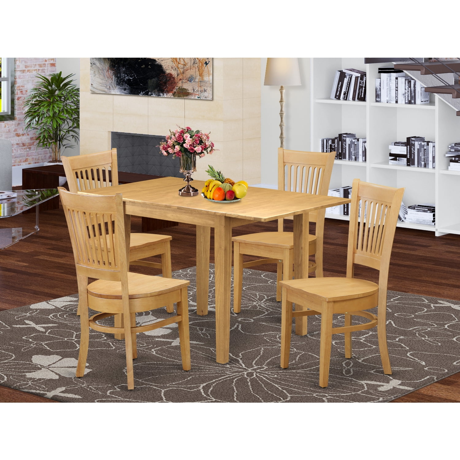 East West Furniture Norden 5-piece Traditional Wood Dining Room Table ...