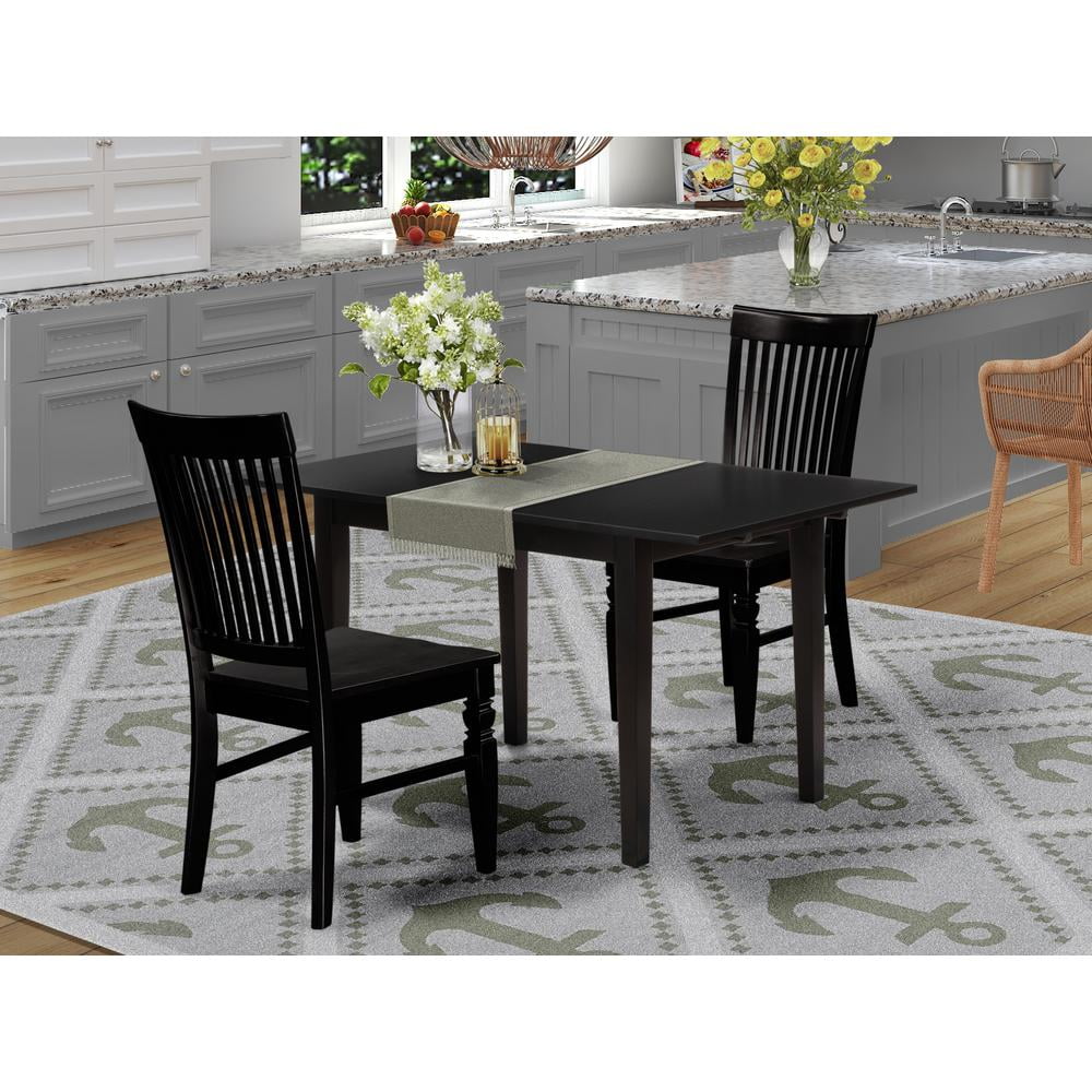 East West Furniture Dining Table- Dining Chairs, NOWE3-BLK-W - Walmart.com