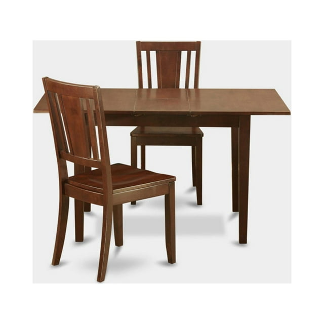 East West Furniture Norfolk 3-piece Wood Kitchen Table Set in Mahogany ...