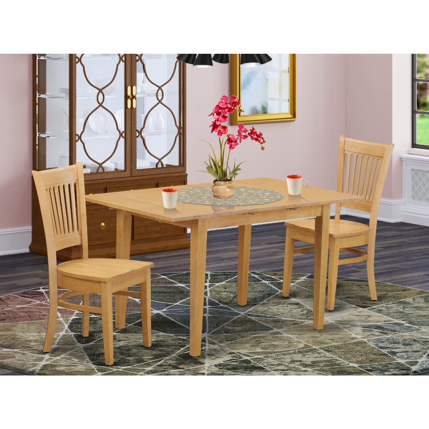 East West Furniture 3 PC Kitchen Table set - Kitchen dinette Table and ...