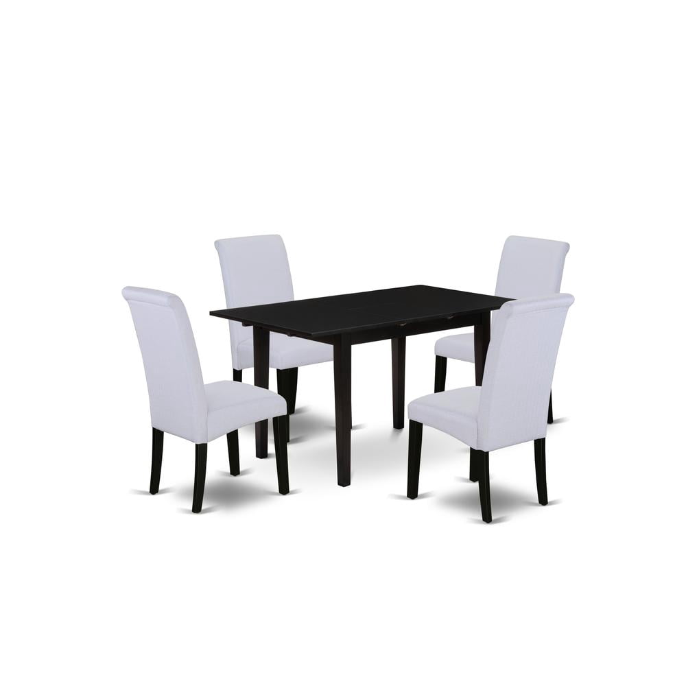 East West Furniture Norfolk 5-piece Wood Kitchen Set in Black - Walmart.com