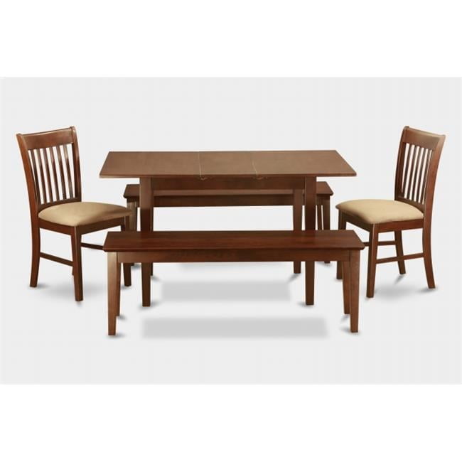East West Furniture Norfolk Table with 12 in Self Storage Leaf Plus 2 ...