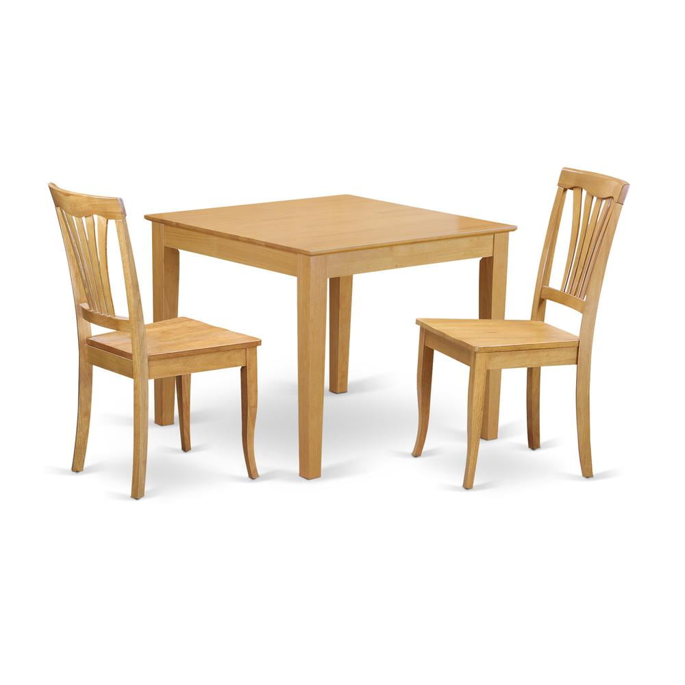 East West Furniture Oxford 3-piece Traditional Wood Kitchen Table Set ...