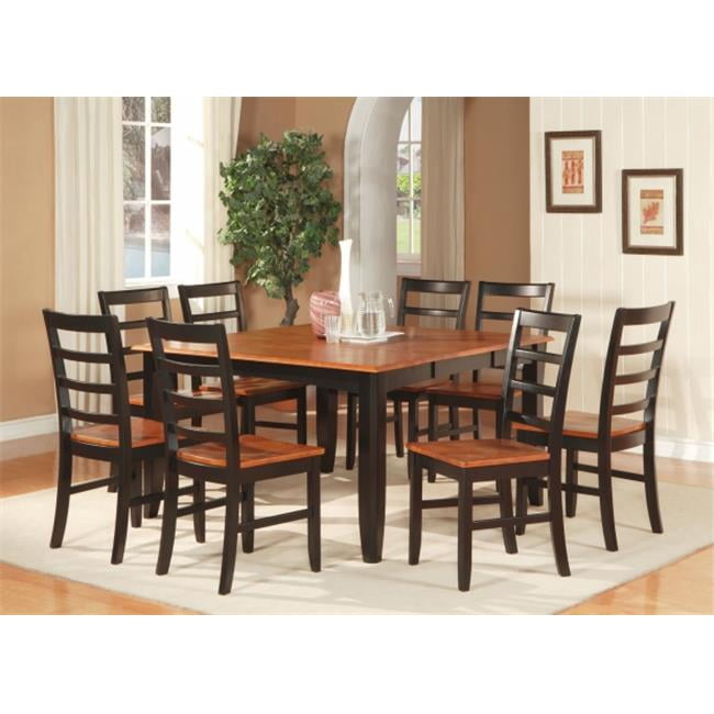 East West Furniture PARF5-BLK-W 5-Piece Parfait Square Table with 18 in ...
