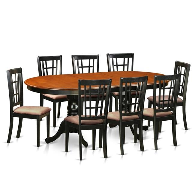 East West Furniture PLNI9-BCH-C Microfiber Dining Room Set - Table with ...