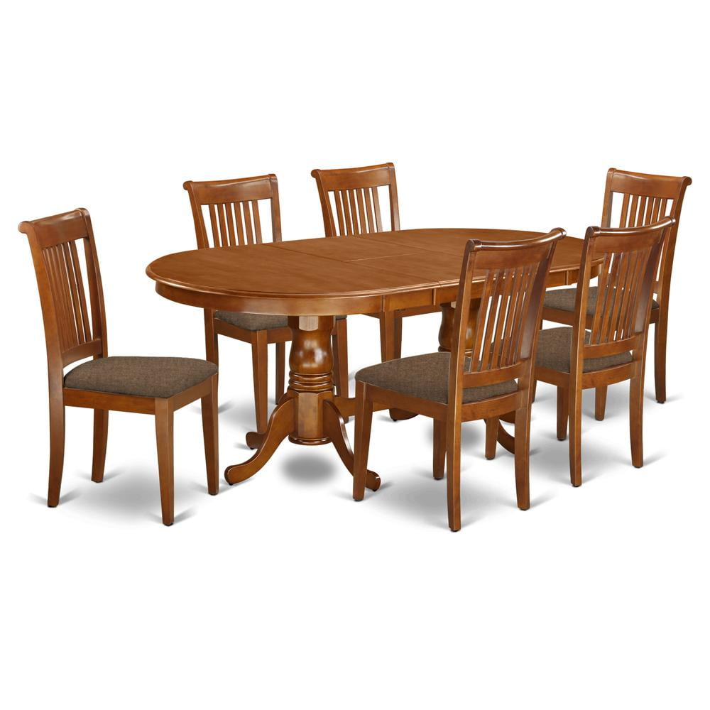 East West Furniture PLPO7-SBR-C 7 Pc formal Dining room set-Dining ...