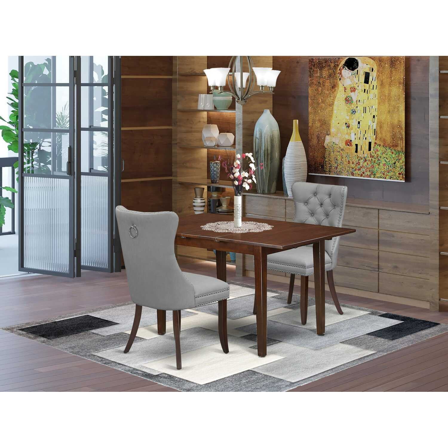 East West Furniture 3 Piece Dining Set - Walmart.com