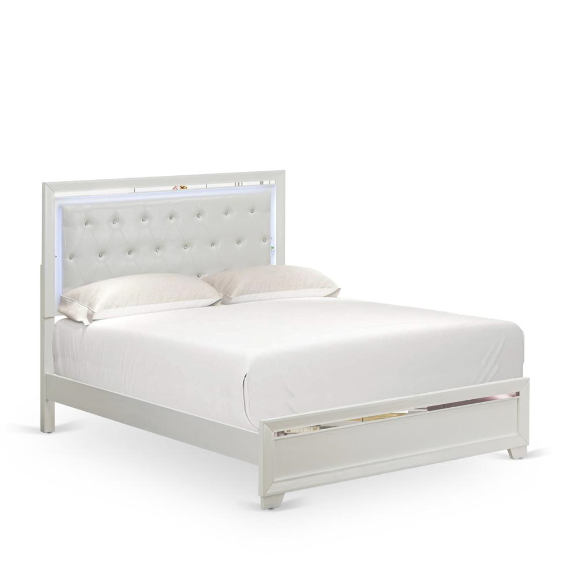 East West Furniture Pandora Wood Queen Bed with Adjustable Slat in ...