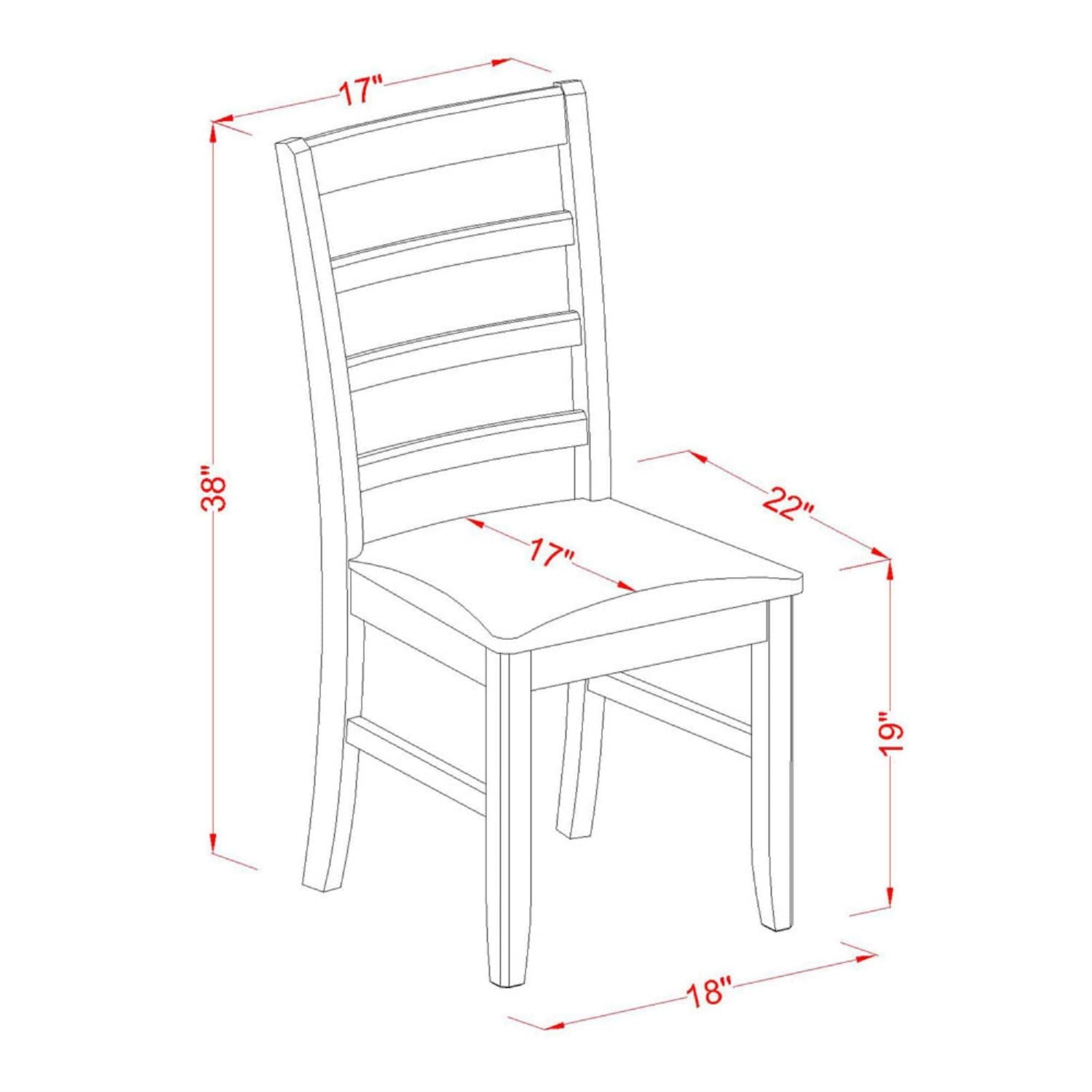 East West Furniture PFC-BLK-C Parfait Dining Linen Fabric Upholstered ...