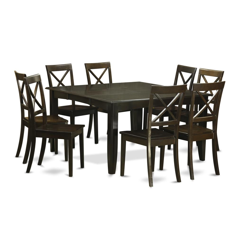 East West Furniture Extendable Parfait 9-Piece Wood Dining Table Set ...