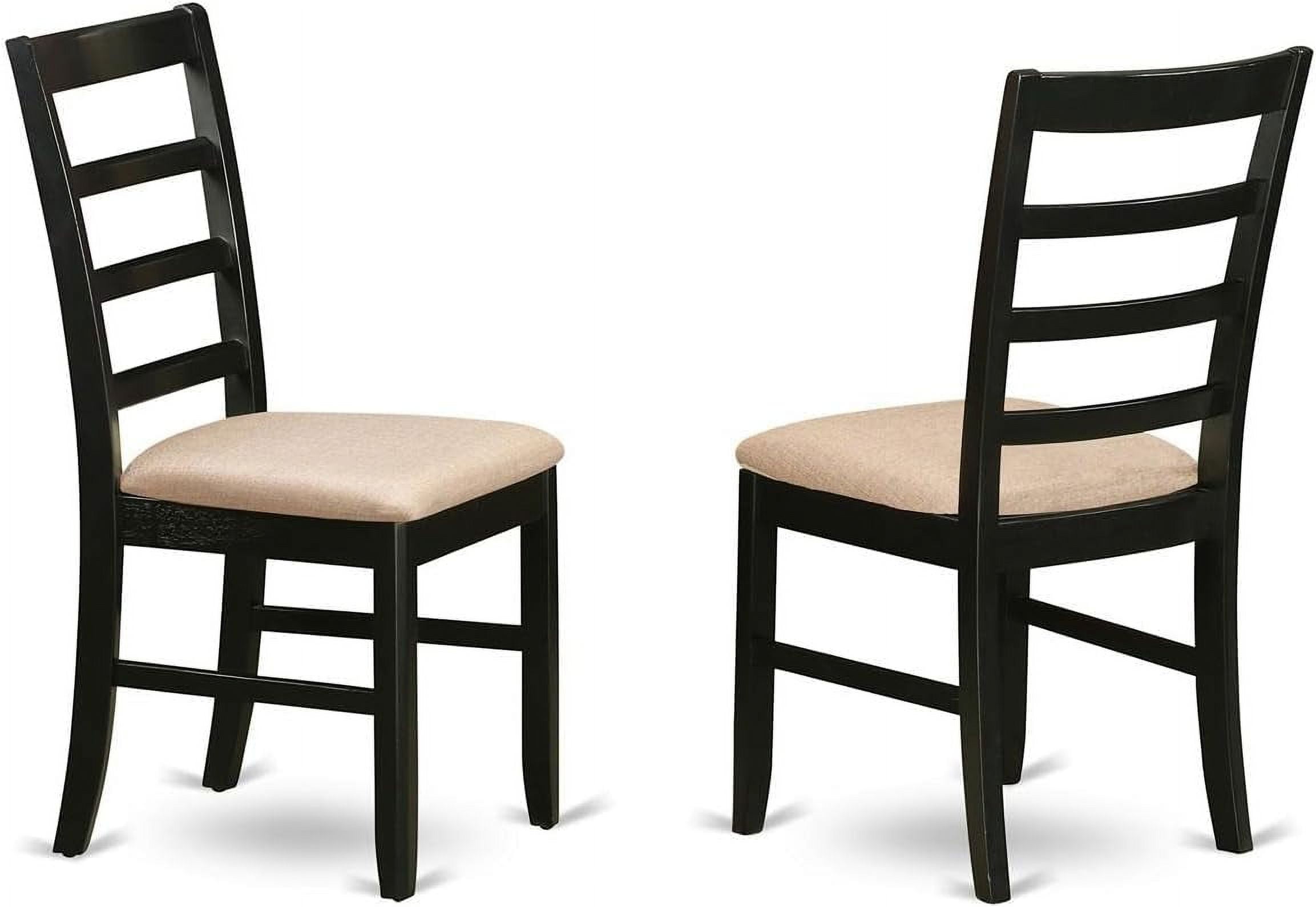 East West Furniture Parfait Dining Ladder Back Wooden Seat Chairs, Set ...