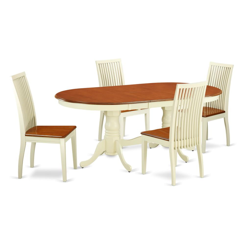PLIP5-WHI-W 5-Piece Dining room set with one Parfait dining table and 4 ...