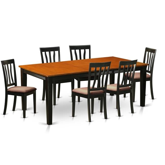 East West Furniture QUAN7-BCH-C Microfiber Dining Set - Table with 6 ...