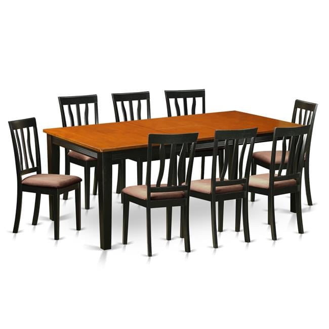 East West Furniture QUAN9-BCH-C Microfiber Dining Set - Table with 8 ...