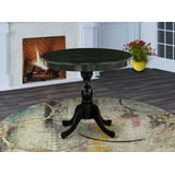 East West Furniture Modern Round Kitchen Dinner Table With Black Wire ...