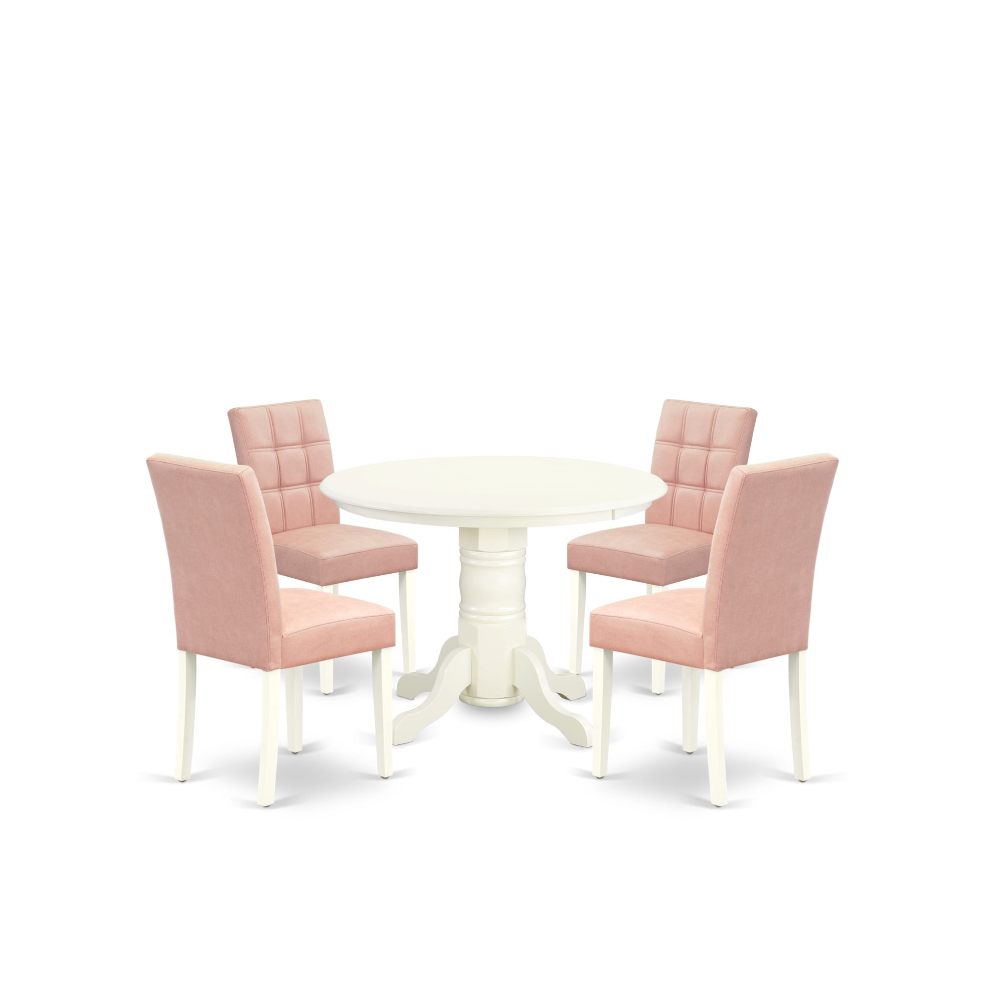 East West Furniture SHAS5-WHI-42 5 Piece Dinette Table Set Includes A ...