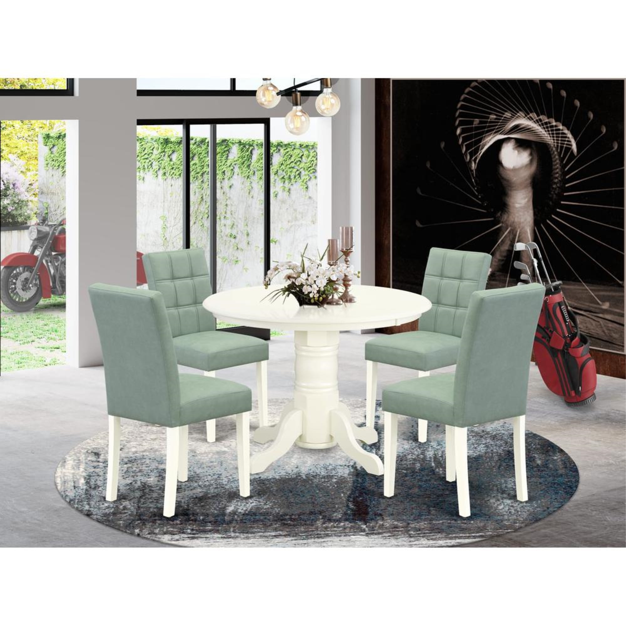 5 Piece Dinner Table Set contain A Modern Dining Table - Walmart.com