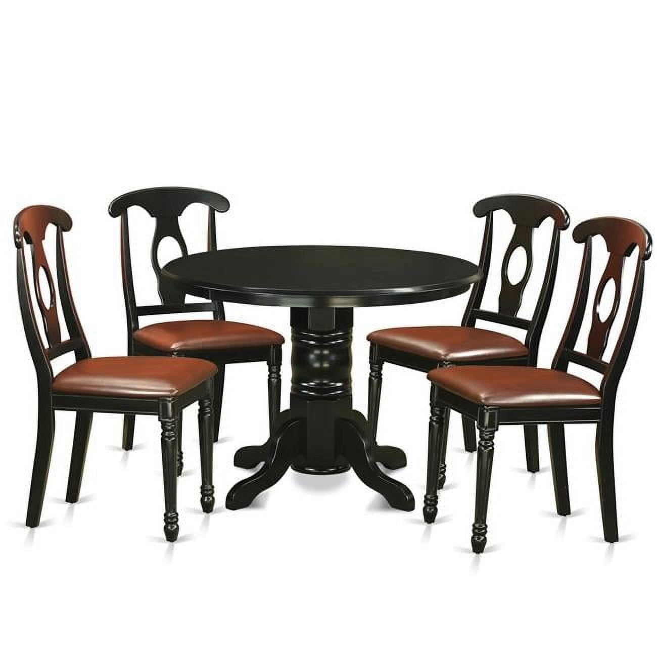 East West Furniture SHKE5-BLK-LC Table Set with 4 Dining Table & 4 ...