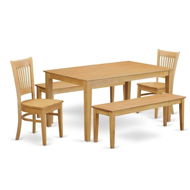 East West Furniture CAVA5C-OAK-W Table & 2 Dinette Chairs Together with ...