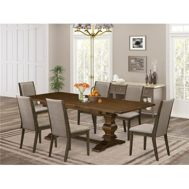 East West Furniture Table Top- Table Pedestal Parson Chairs, LALA7-87-16 - Walmart.com