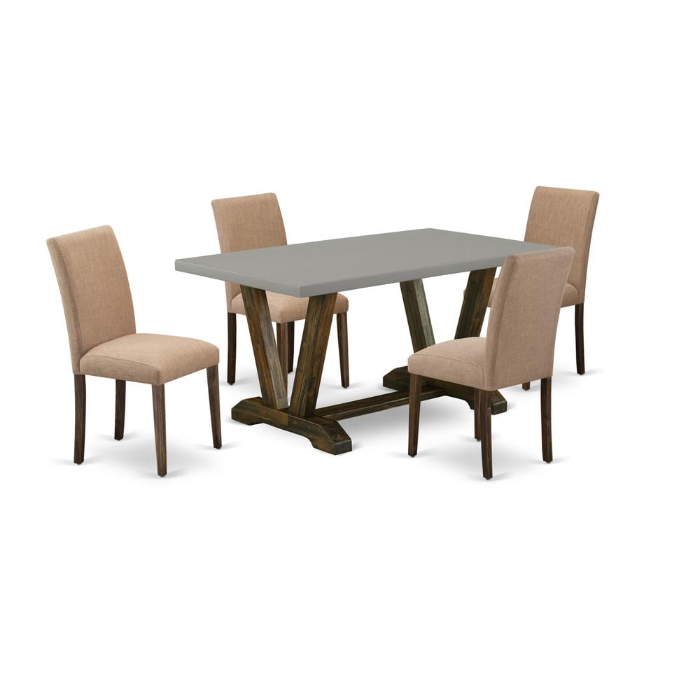 East West Furniture 5-Piece Dinette Set Includes 4 Dining Room Chairs with Upholstered Seat and ...