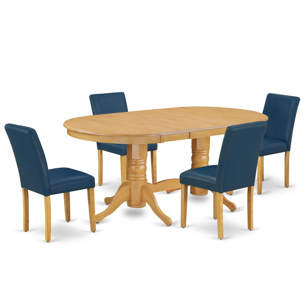 East West Furniture Dining Room Set Oak, VAAB5-OAK-55 - Walmart.com