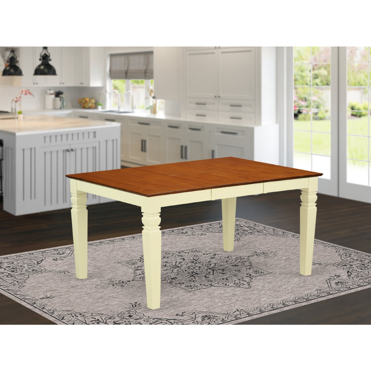 East West Furniture Weston 42" Rectangular Wood Dining Table in Cream ...