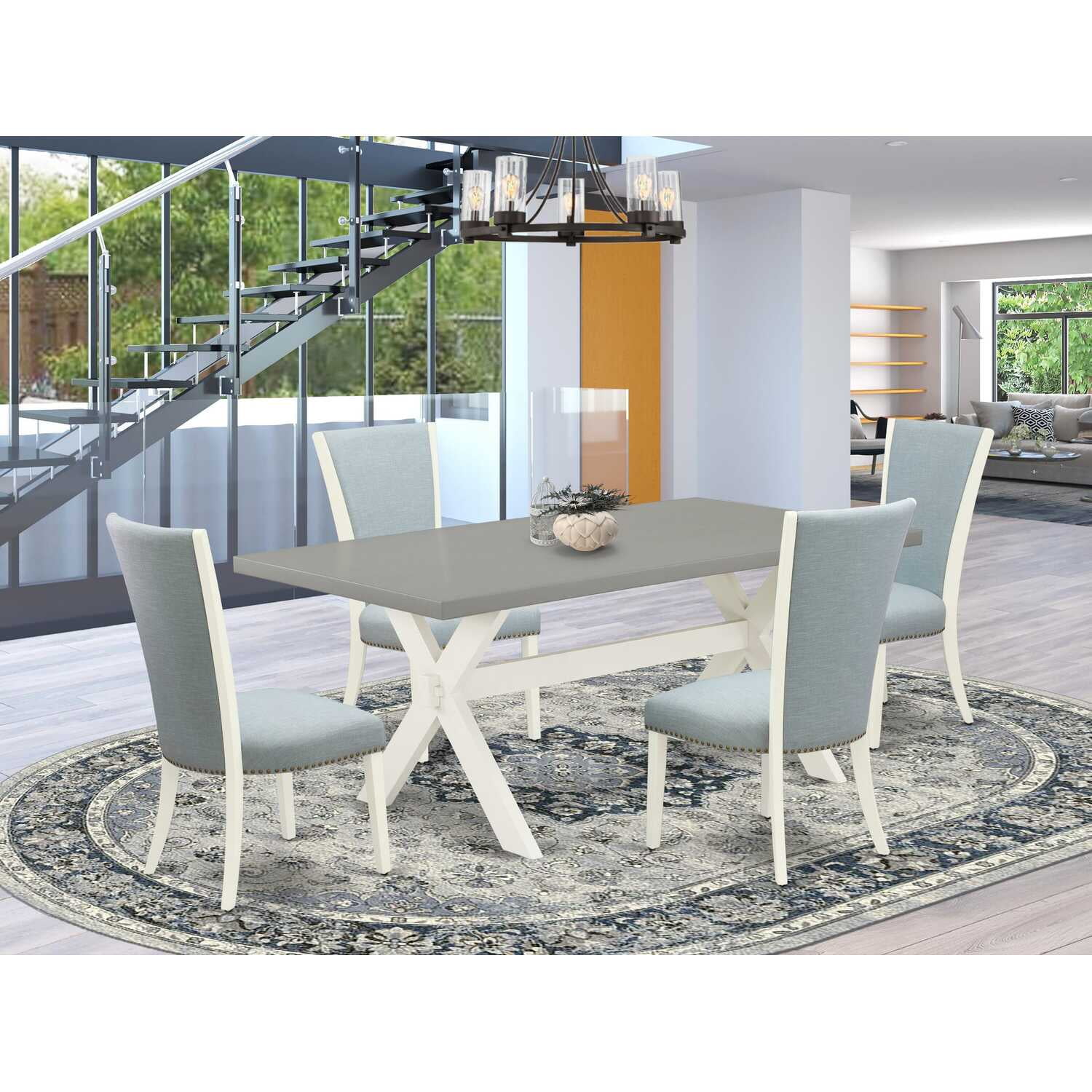 East West Furniture X097VE215-5 5 Piece Modern Dining Table Set - 4 ...