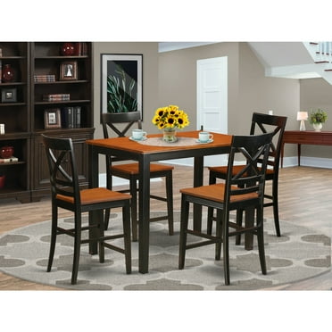 East West Furniture Yarmouth 5-piece Wood Dining Table Set in ...