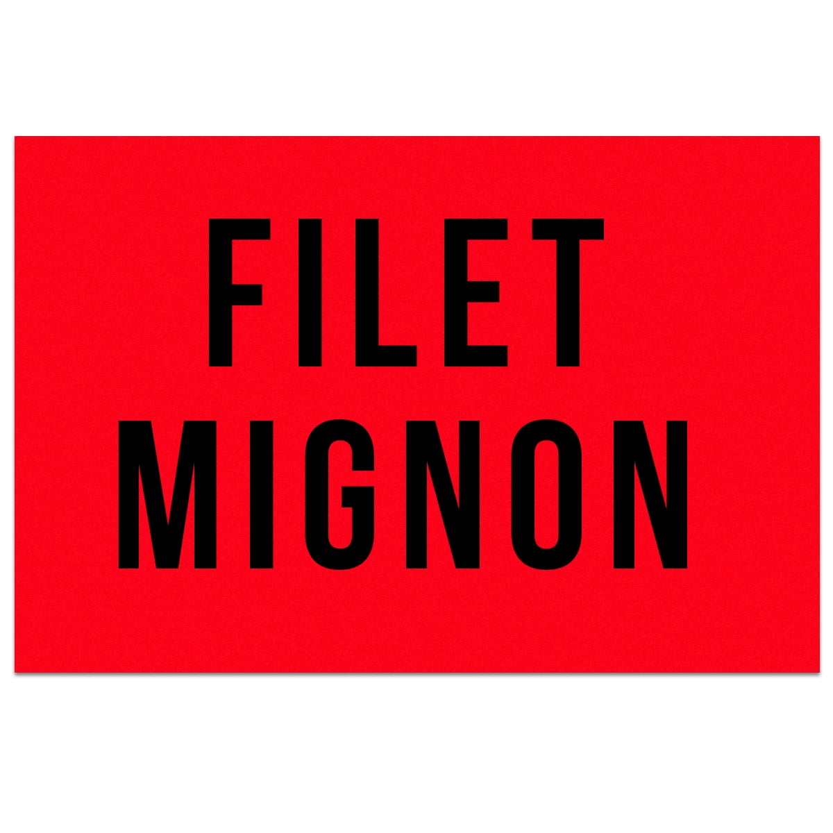 East West Label Filet Mignon Die-Cut Greaseproof Printed Label Dayglo ...