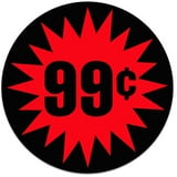 East West Label Round 99 Cents Die-Cut Starburst Printed Label Dayglo ...