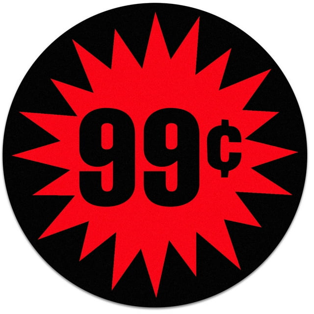 East West Label Round 99 Cents Die-Cut Starburst Printed Label Dayglo ...