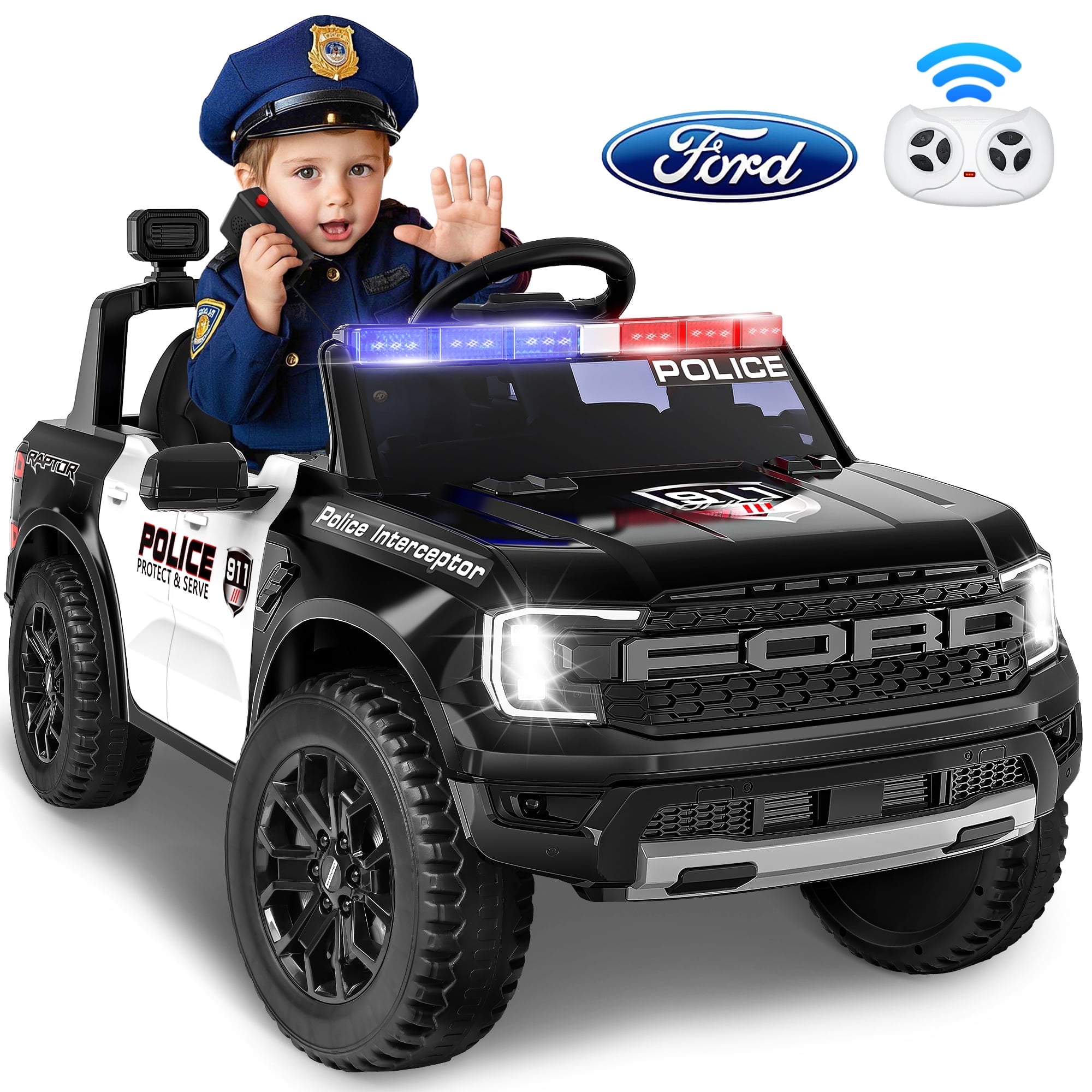 East doll 12V Licensed Ford Police Ride on Truck Car, Electric Car for ...