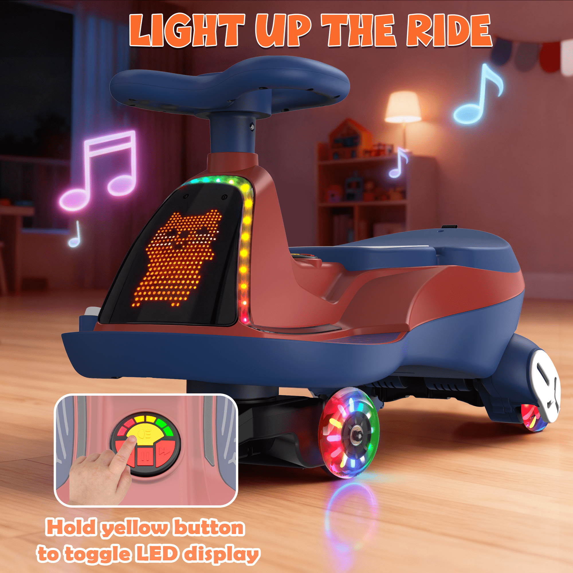 East doll 12V Wiggle Car for Kids with LED, Electric Ride on Toys for ...