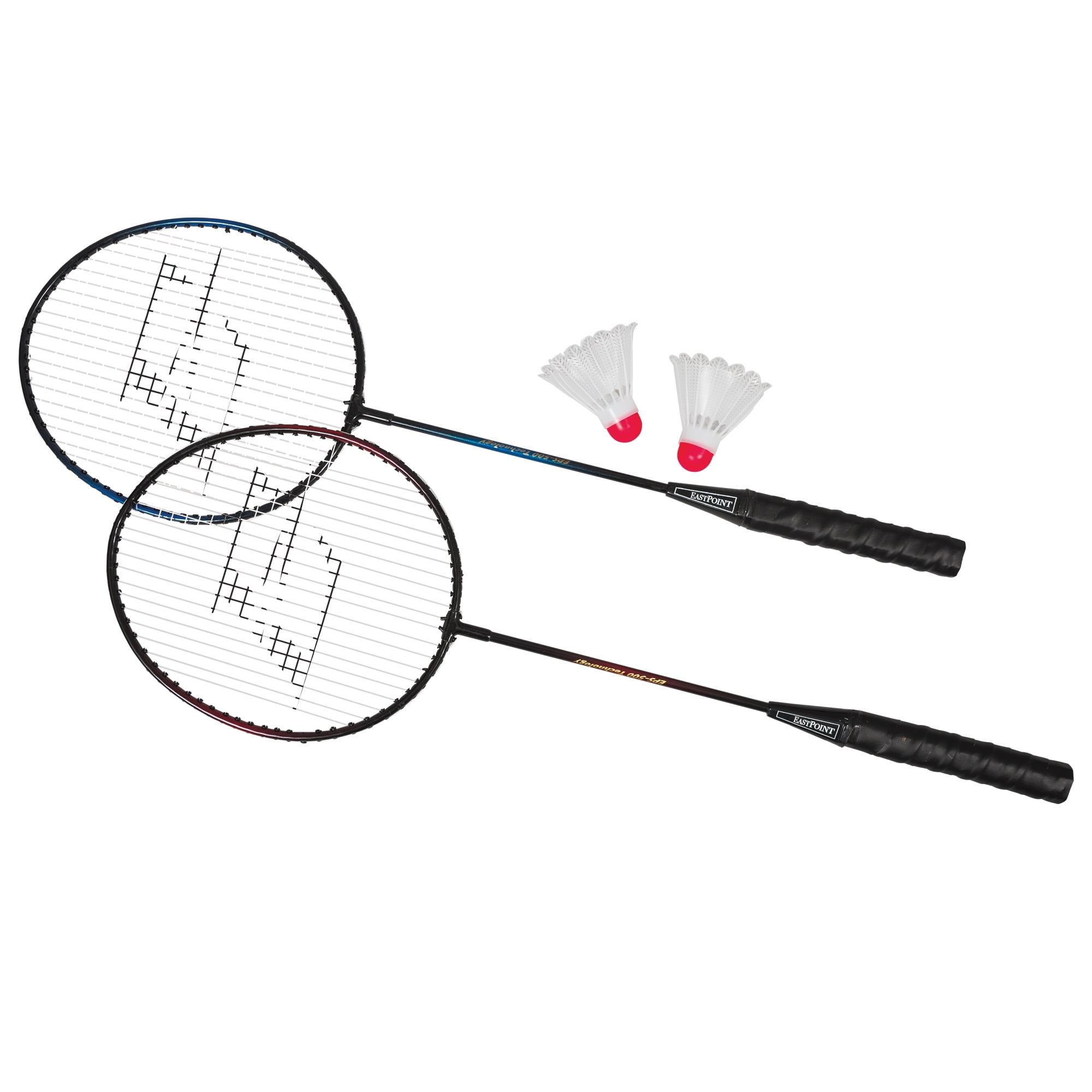 EastPoint Sports Badminton Set, 2 Rackets with Steel Shafts and Grip, 2 ...