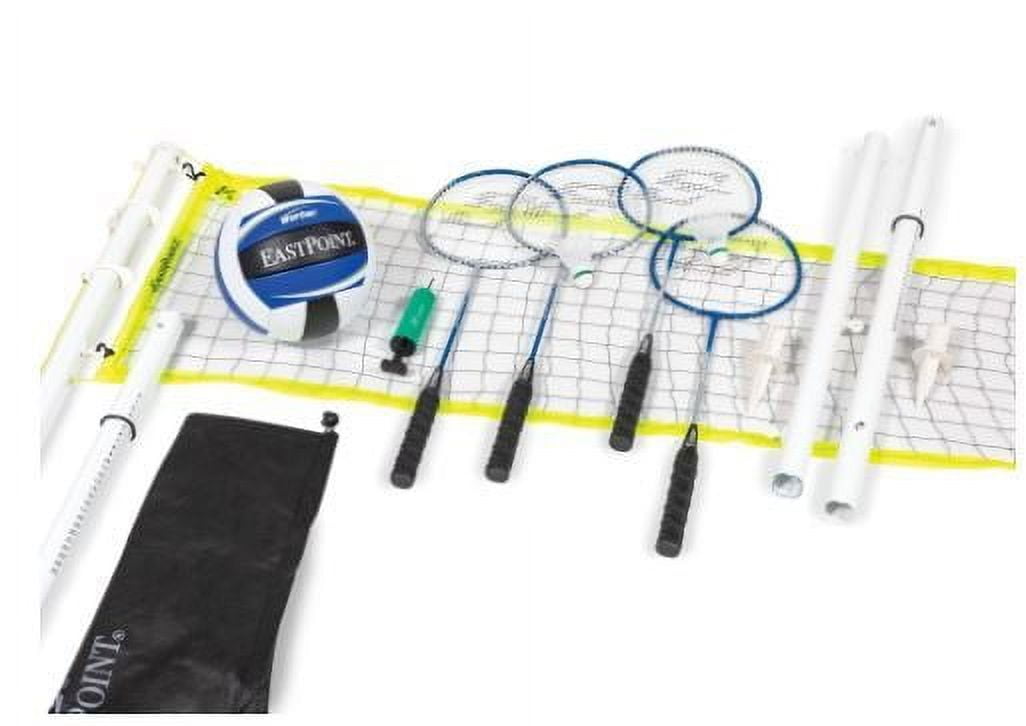 EastPoint Sports 2-in-1 Volleyball and Badminton Set, Adjustable Height ...