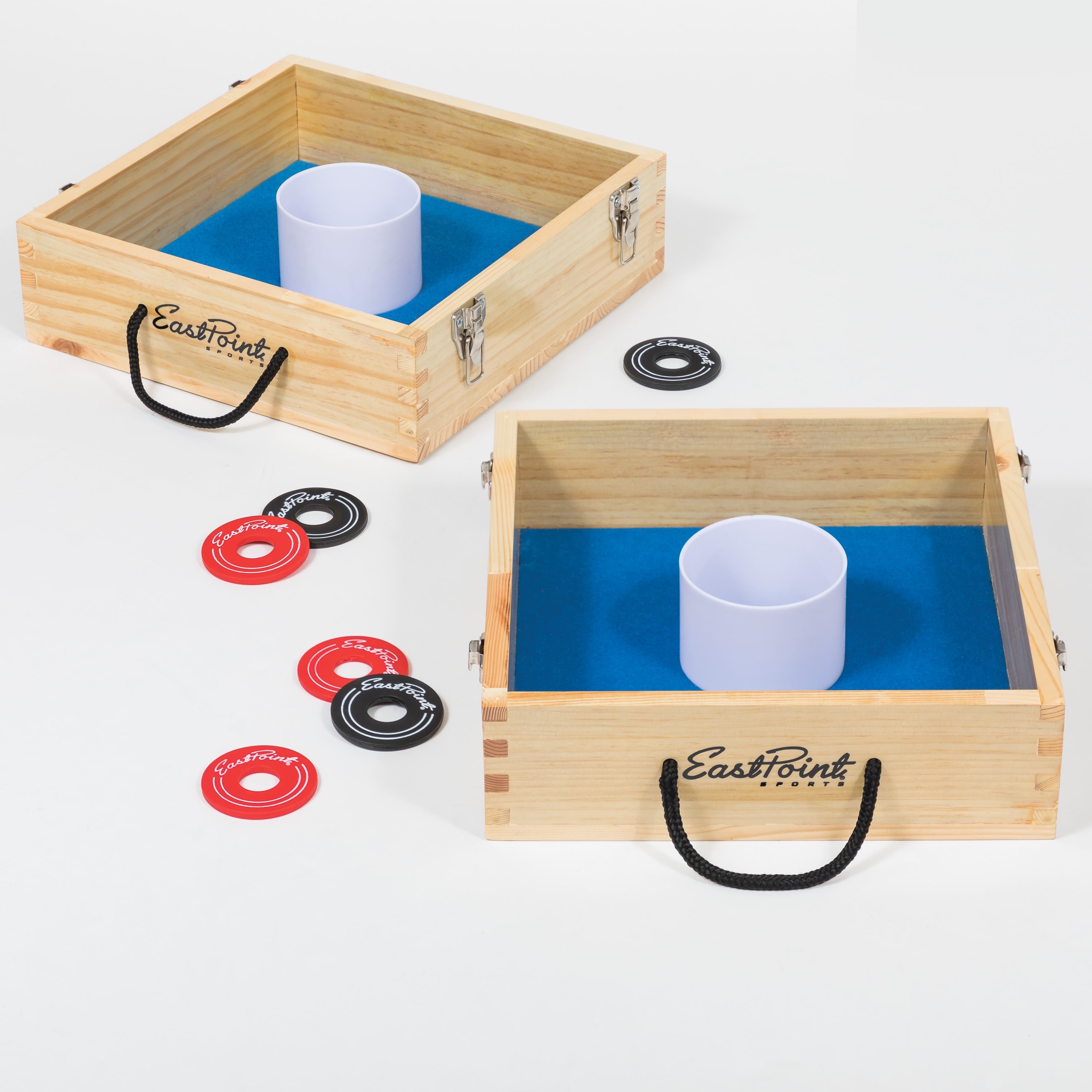 EastPoint Sports Outdoor Yard Game - Solid Wood Washer Toss Set with 8 ...