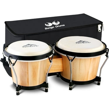 Eastar 6” and 7” Bongo Drums, Wood Percussion Instrument for Kids ...