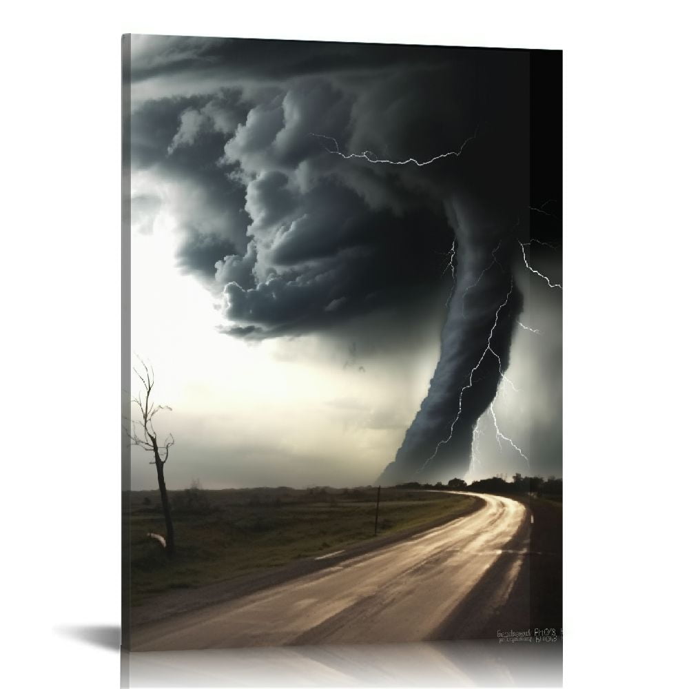 EastSmooth Abstract Art Tornado And Lightning Poster Nature Landscape ...