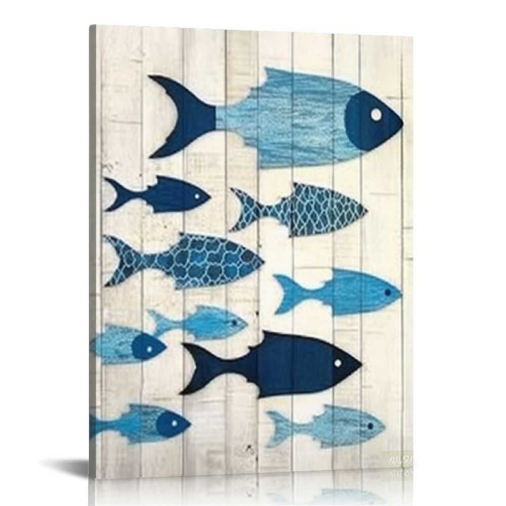EastSmooth Abstract Tropical Fish Canvas Wall Art Marine Life Pictures ...