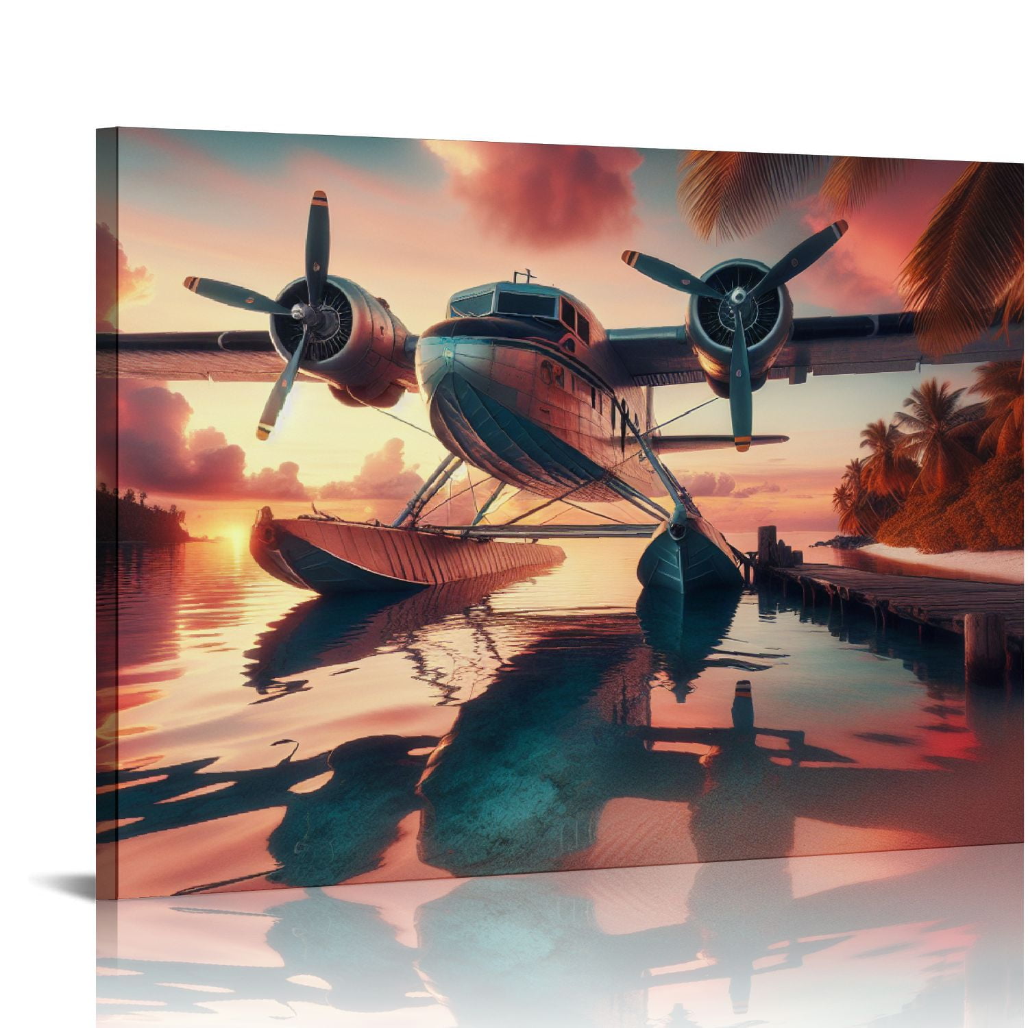 EastSmooth Aesthetic Posters Seaplane Poster Wall Prints Surreal Poster ...