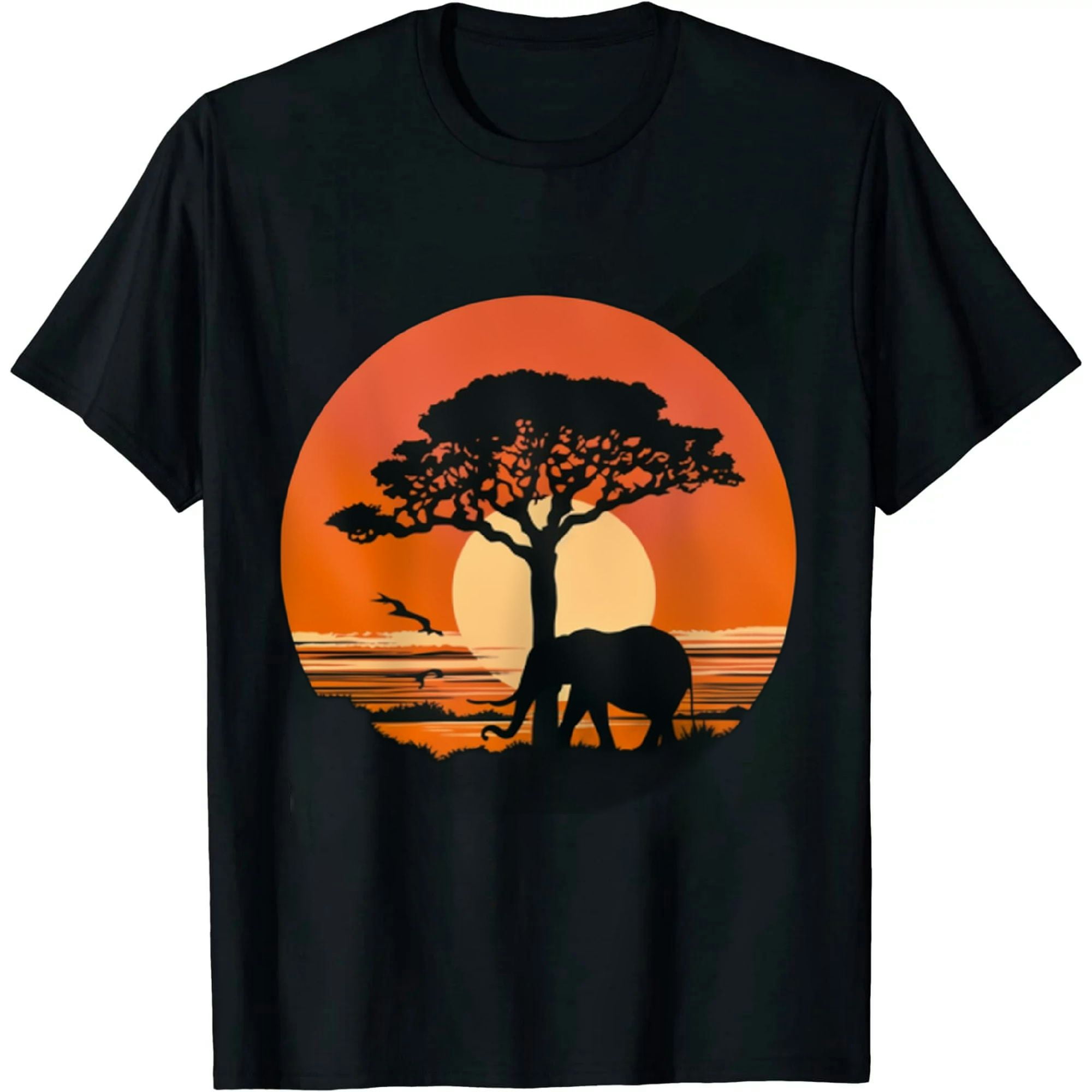 EastSmooth African Sunset Elephant Shirt T-Shirt - Walmart.com