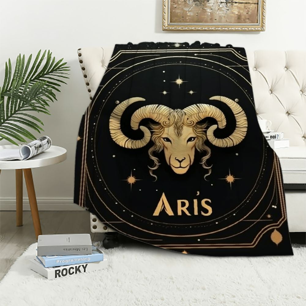 EastSmooth Aries Constellation Blanket Lightweight Astrology Blanket ...