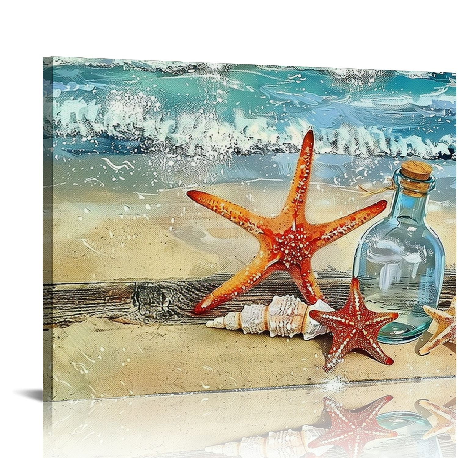 EastSmooth Beach Bathroom Wall Art Coastal Ocean Theme Starfish ...