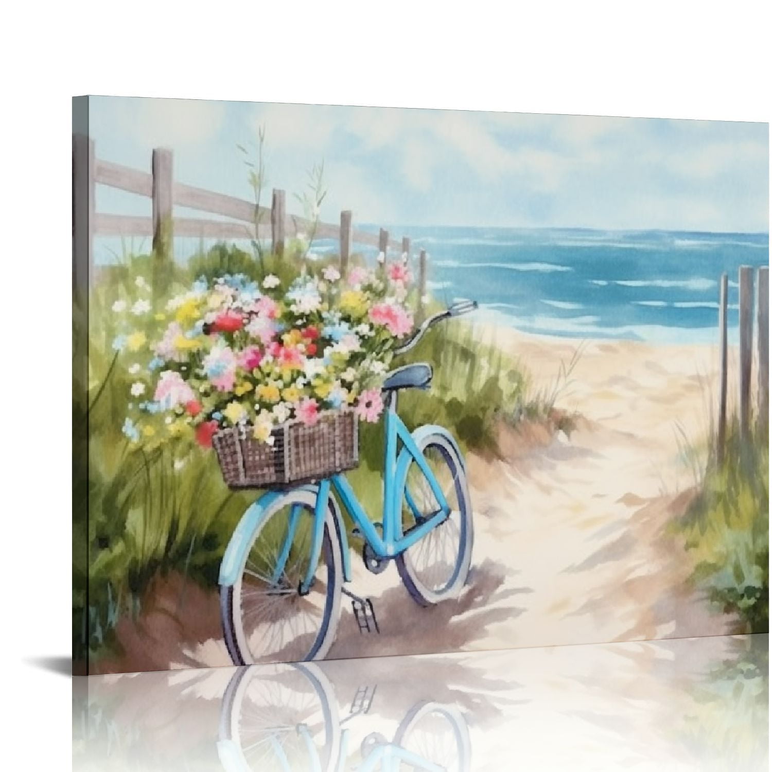 EastSmooth Beach Canvas Wall Art for Bathroom Ocean Pictures Seaside ...