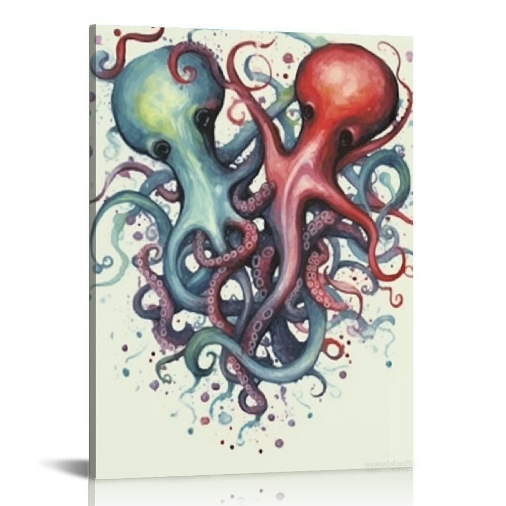 EastSmooth Bedroom Canvas Wall Art Decor Abstract Octopus Love Painting ...