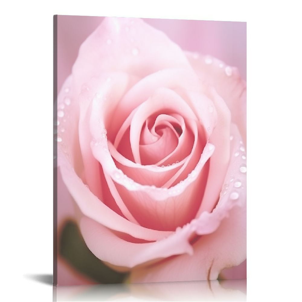 EastSmooth Bedroom Decor for Women Light Pink Rose Decor Canvas Art ...