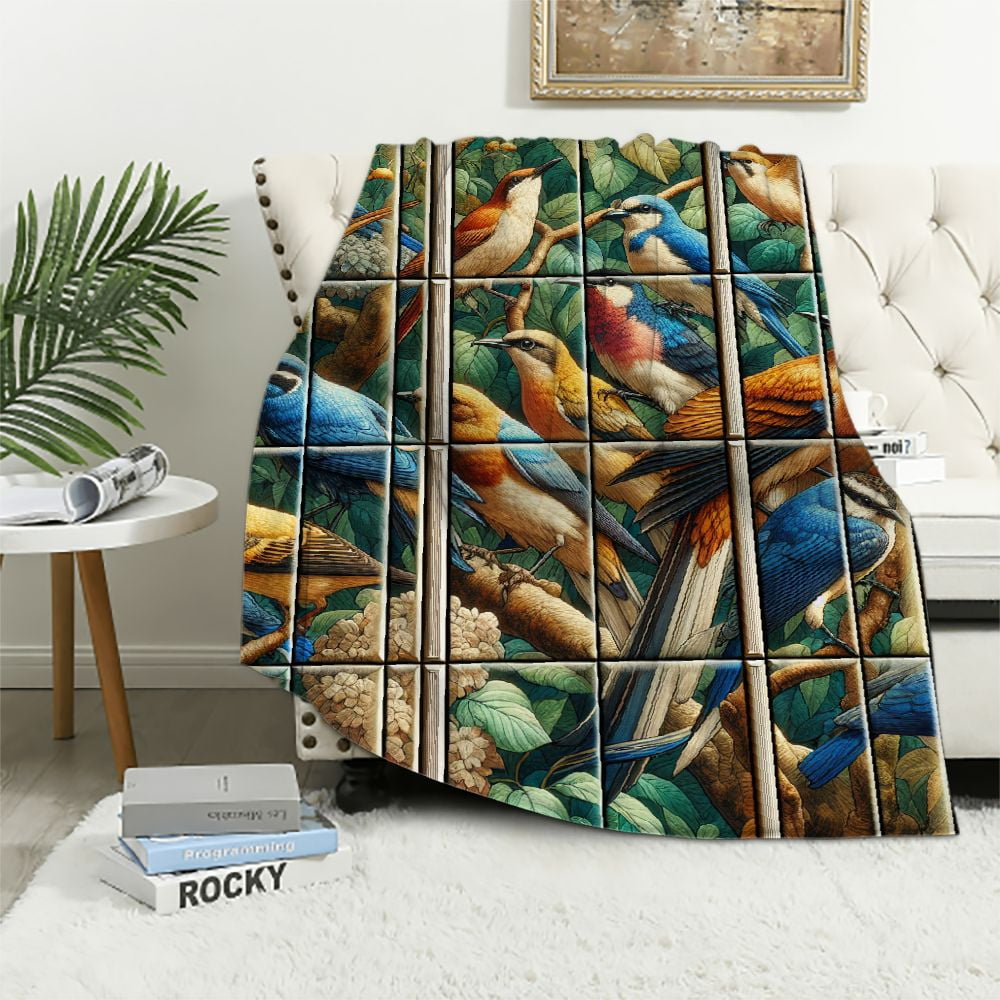 EastSmooth Birds Blanket Rustic Bird Throw Blankets Farmhouse ...