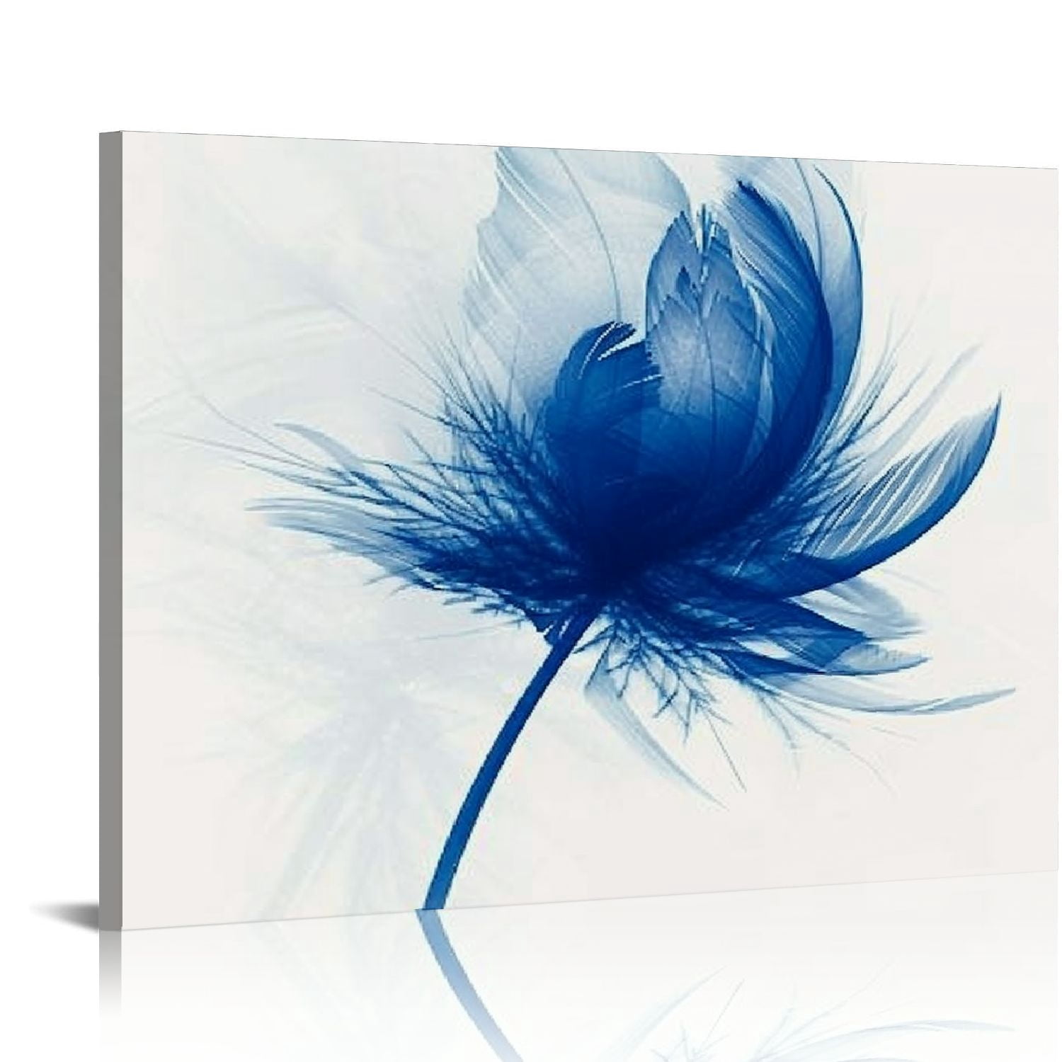 EastSmooth Blue Abstract Flowers 3 Panels Giclee Canvas Prints Wall Art ...